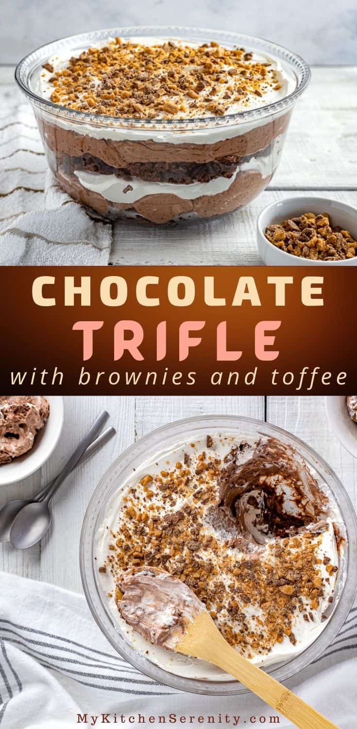 Chocolate Brownie Toffee Trifle - My Kitchen Serenity