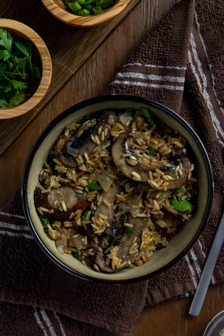 Instant Pot Mushroom Rice - My Kitchen Serenity